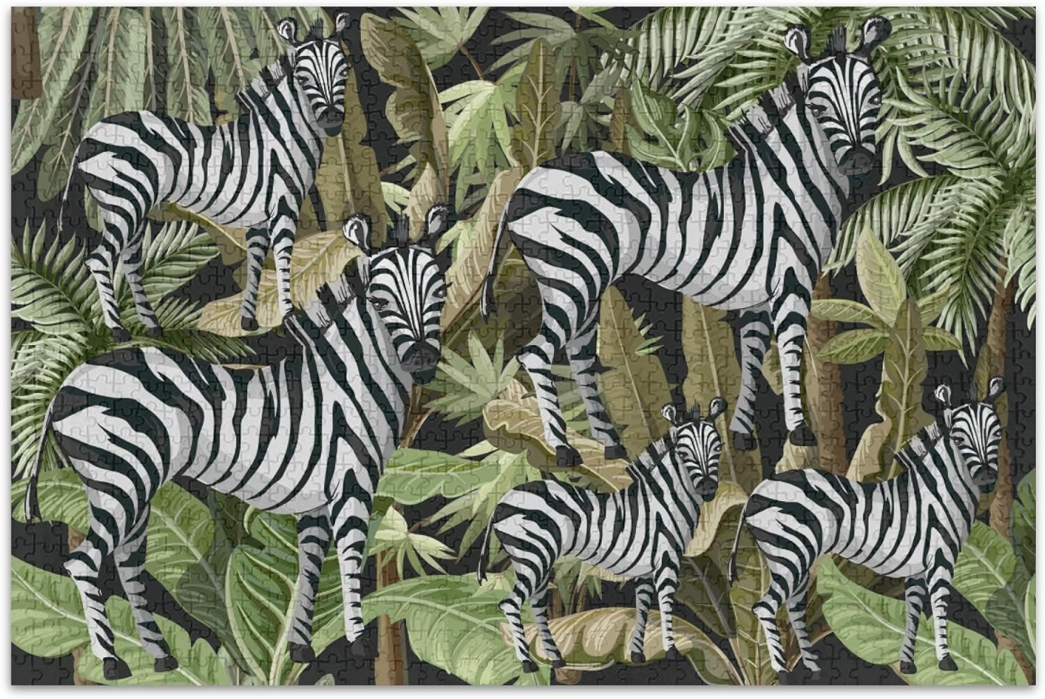 African Zebra - Zebras in Tropical Jungle Forest Jigsaw Puzzles for ...