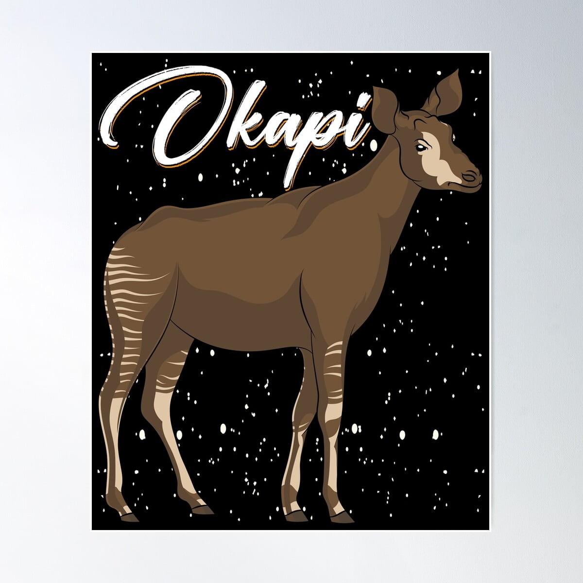 African Zoo Animal Wildlife Okapi Poster Wall Art, Modern Wall Decor ...