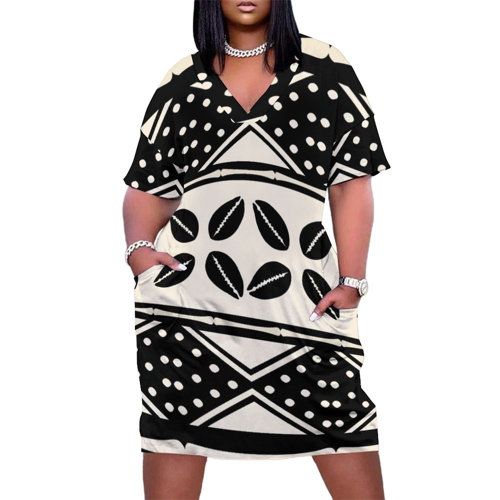 African abstract mud cloth pattern Loose Pocket Dress summer dress womens 2025 Long dress woman ...