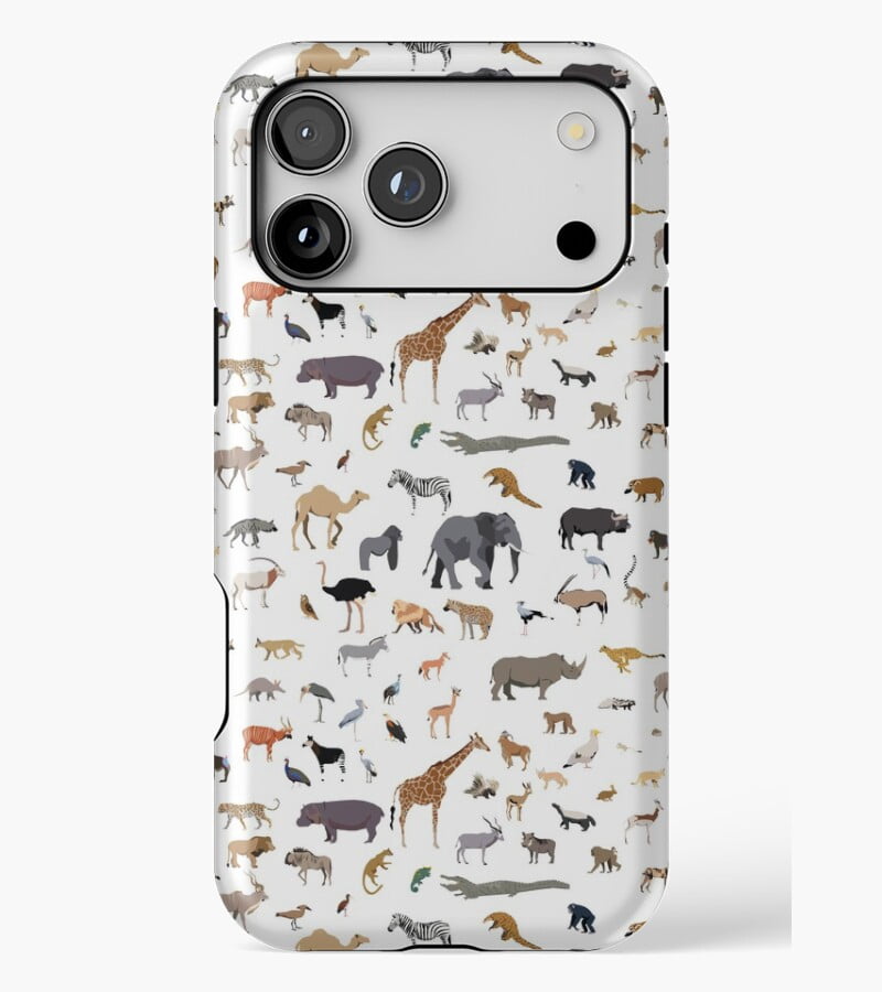 African animal pattern M1878, Protective Case for iPhone 17 16 15 14 13 ...