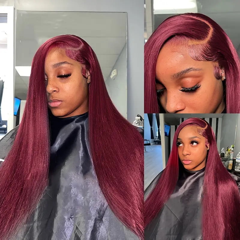African front lace 13*4 medium-length straight chemical fiber wig ...