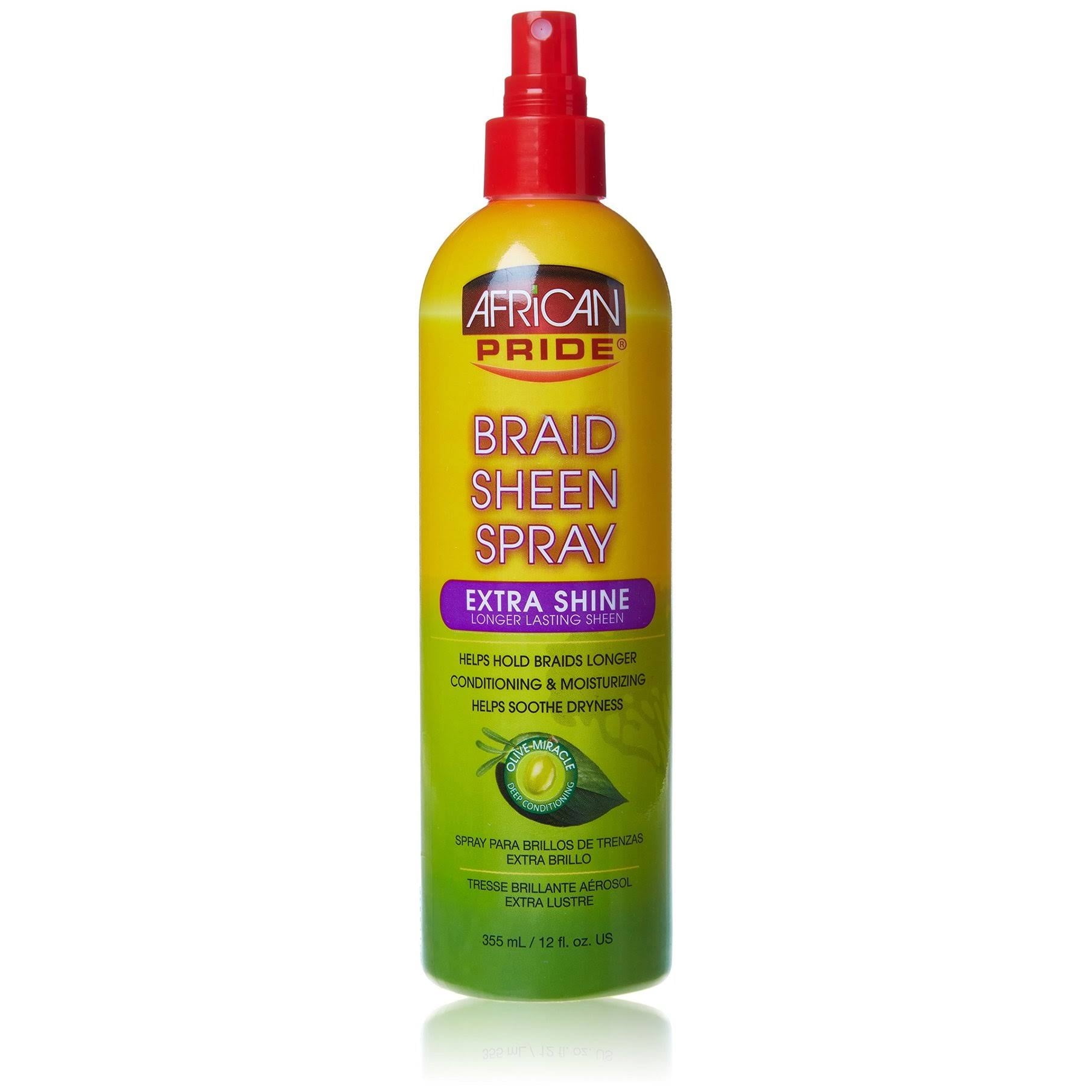 Africanpride Braid Sheen Spray Extra Shine, 12 Oz.,Pack of 3 - Walmart.com
