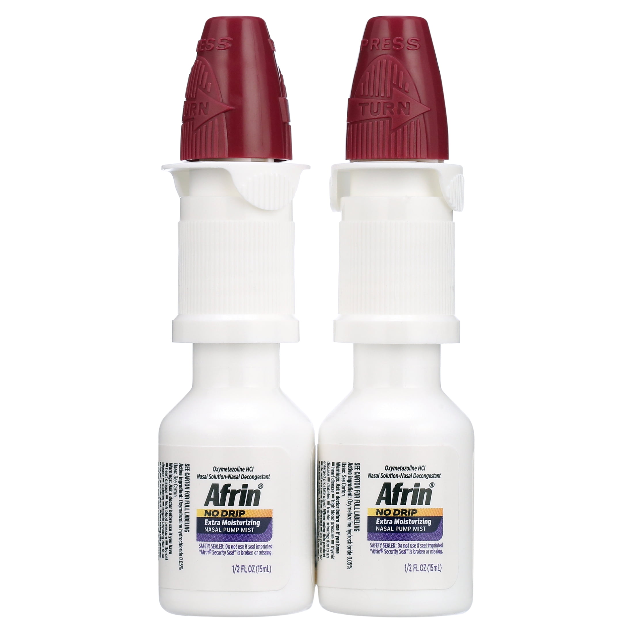 Afrin No Drip Extra Moisturizing 12 Hour Nasal Congestion Relief Spray ...