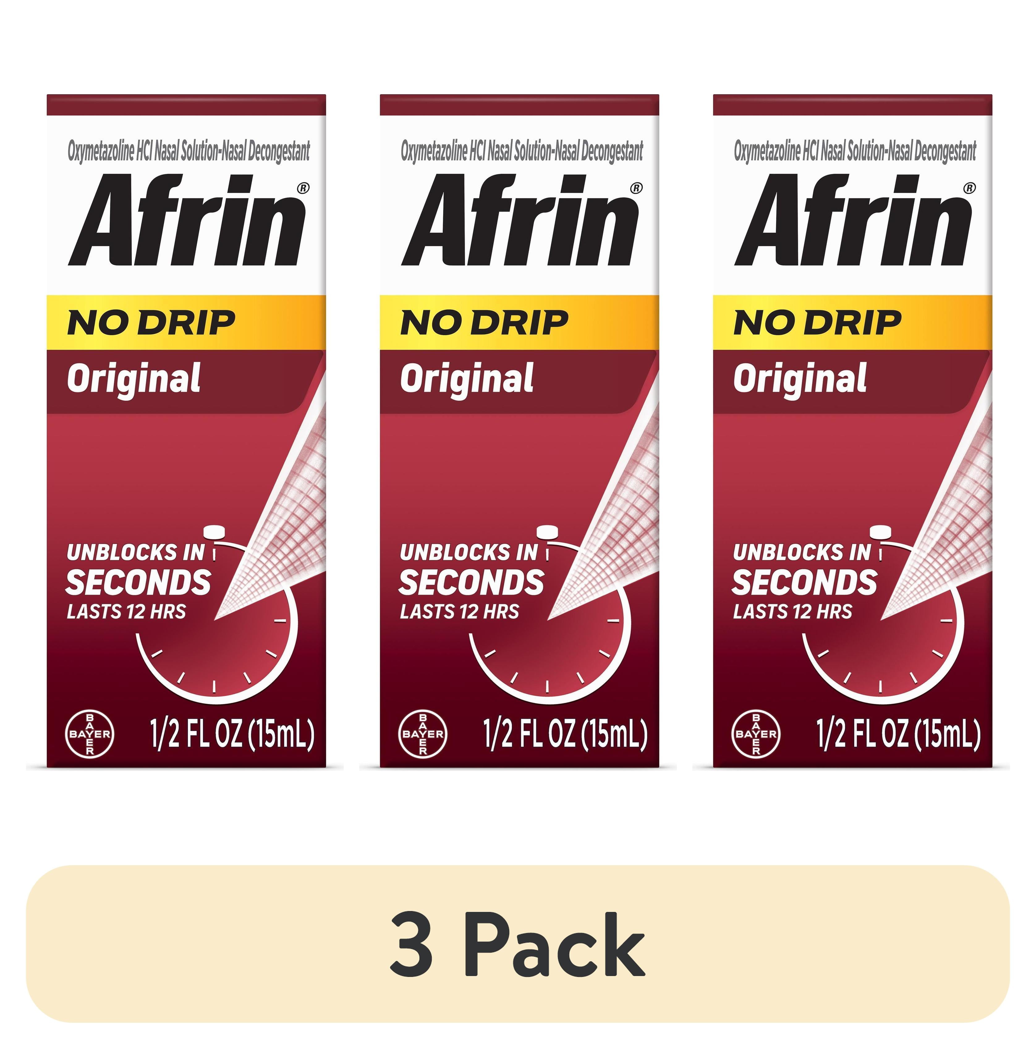 (3 pack) Afrin No Drip Original 12 Hour Nasal Decongestant Pump Mist ...