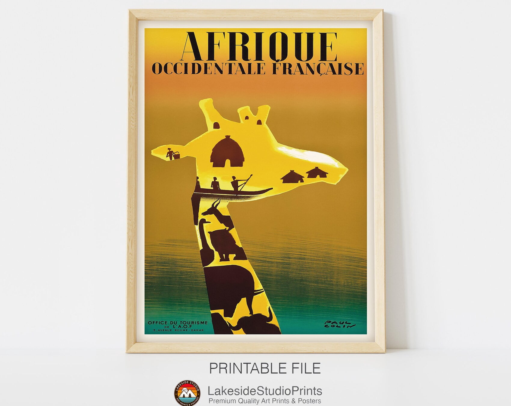 Afrique Retro Travel Poster Vintage Travel Poster, 24x36 UNFRAMED ...