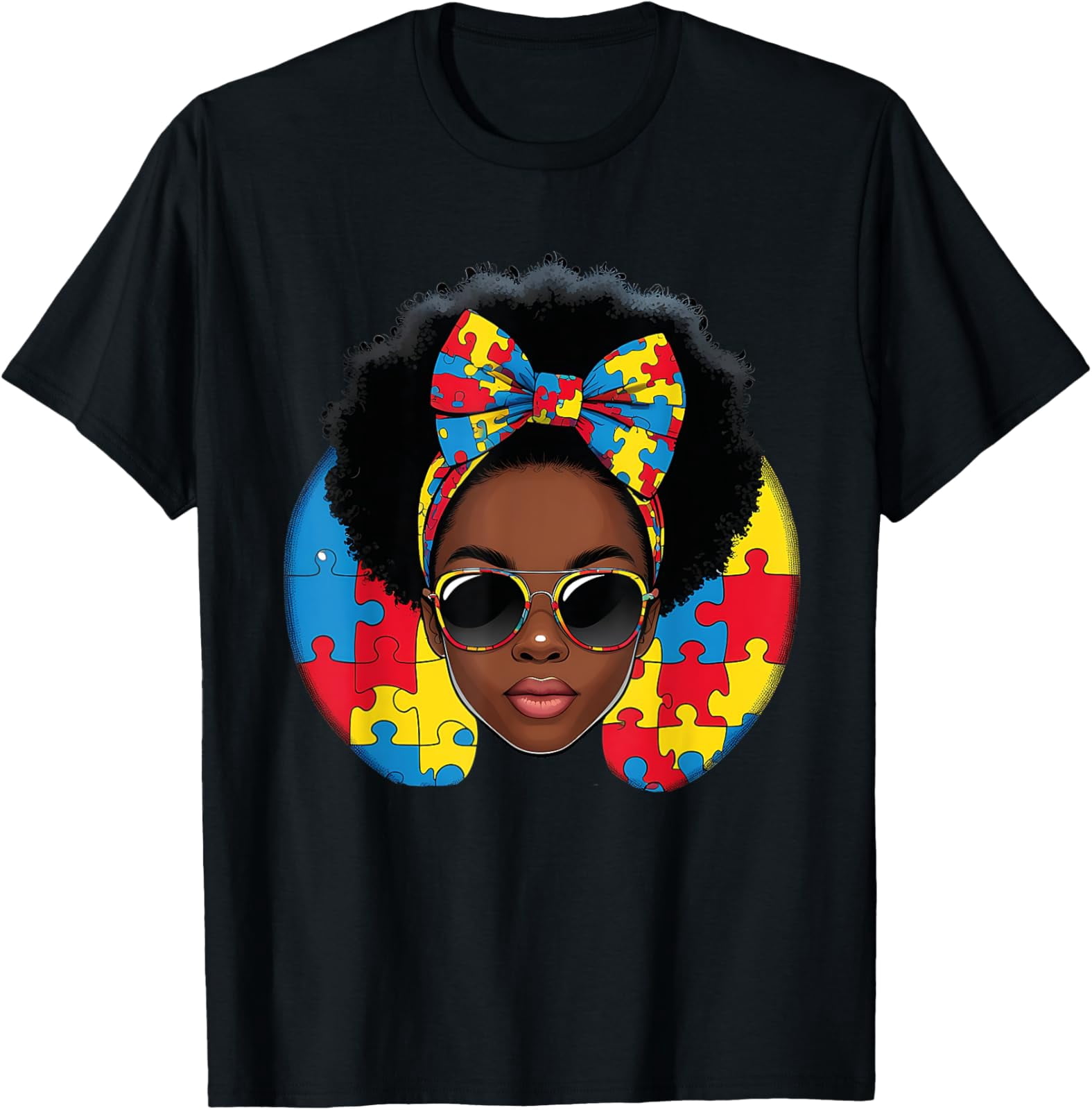 Afro American Autism Awareness Mom, Teacher African Autism T-Shirt ...