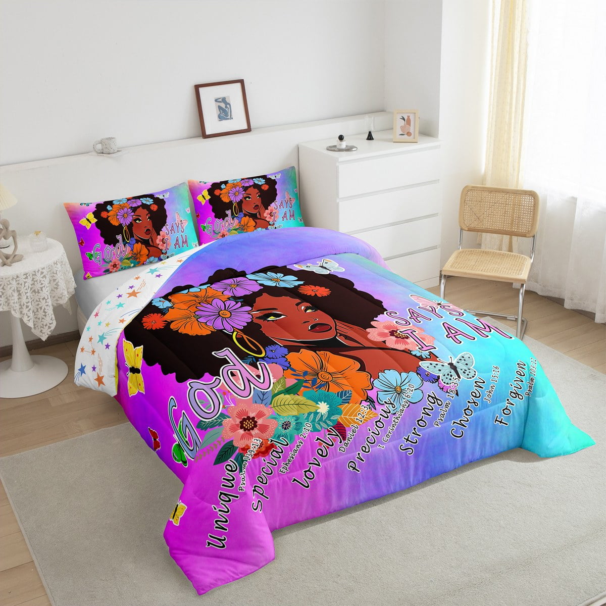 Afro-American King Comforter Set for Little,Afro Princess Melanin ...