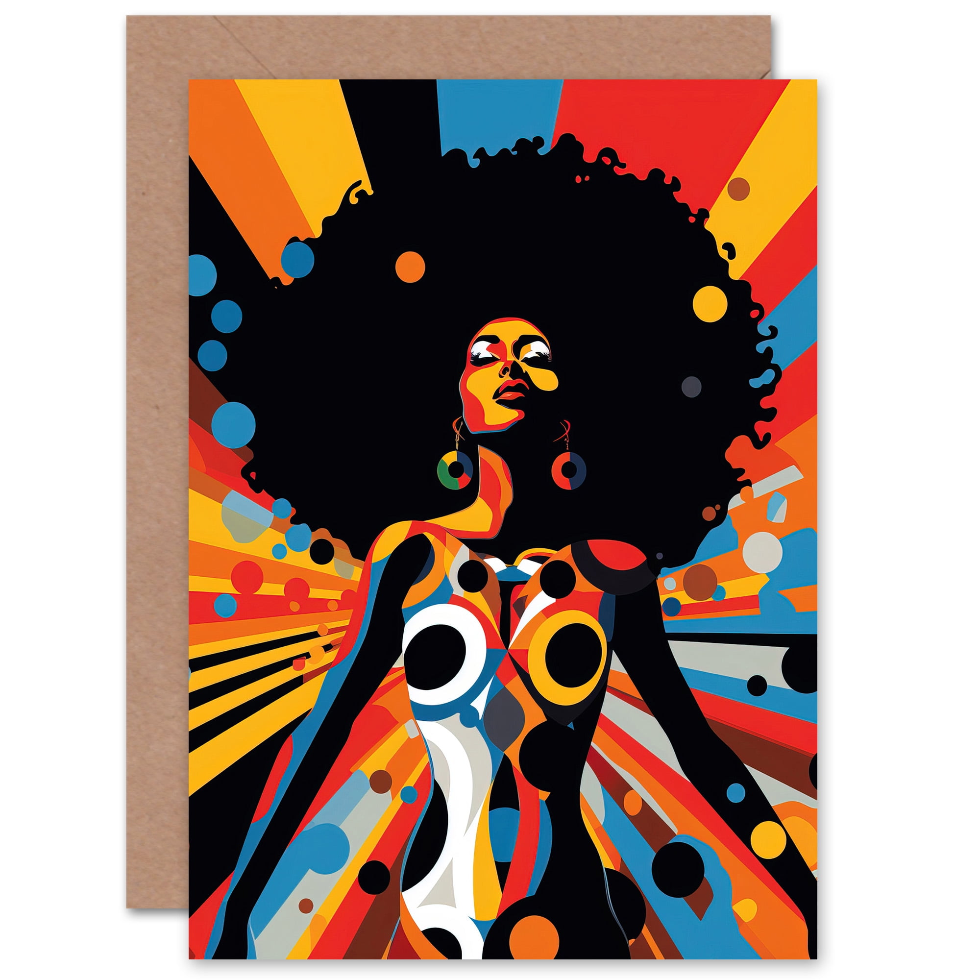 Afro Caribbean Woman Rainbow Modern Matriarch Bold for Wife Her Mum Sister Daughter Mom Gran Nan ...