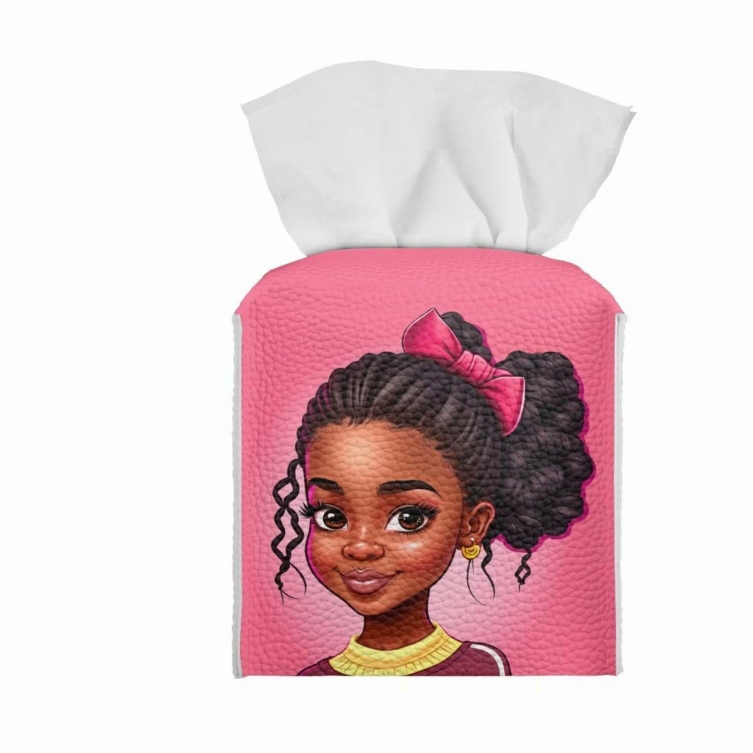 Afro Chic Leather Tissue Box Cover - African-Inspired Square Holder for ...