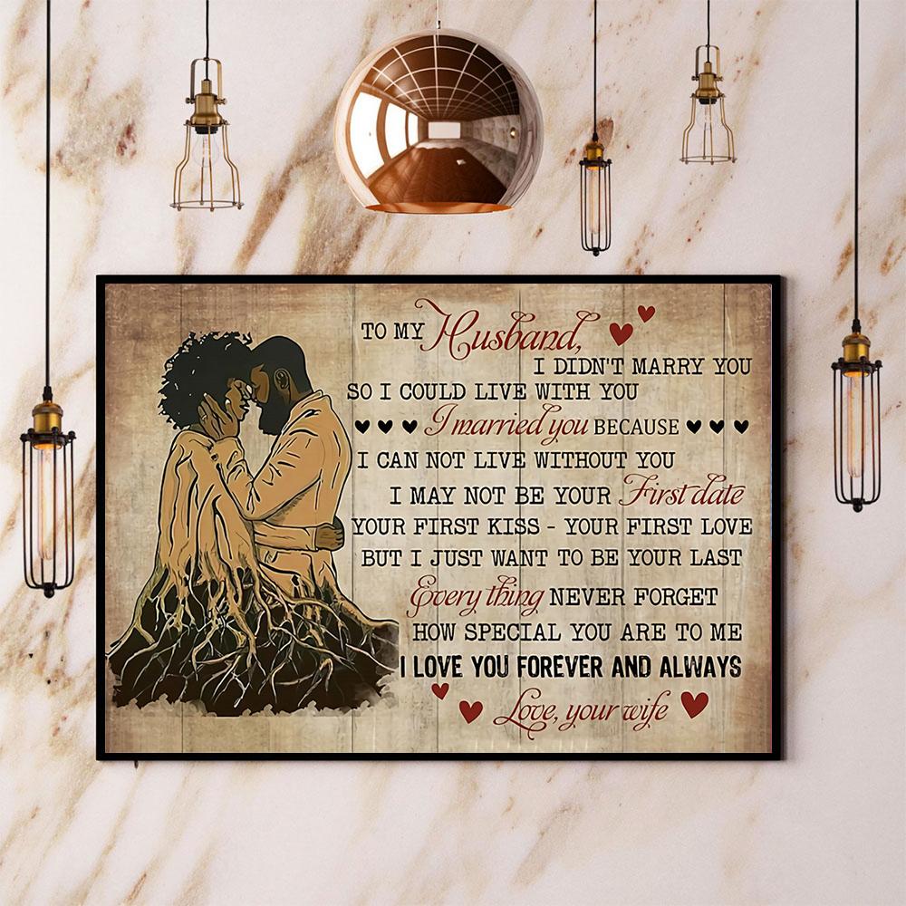 Afro Couple To My Husband I Love You Forever And Always Paper Poster No Frame Matte Wall Art ...