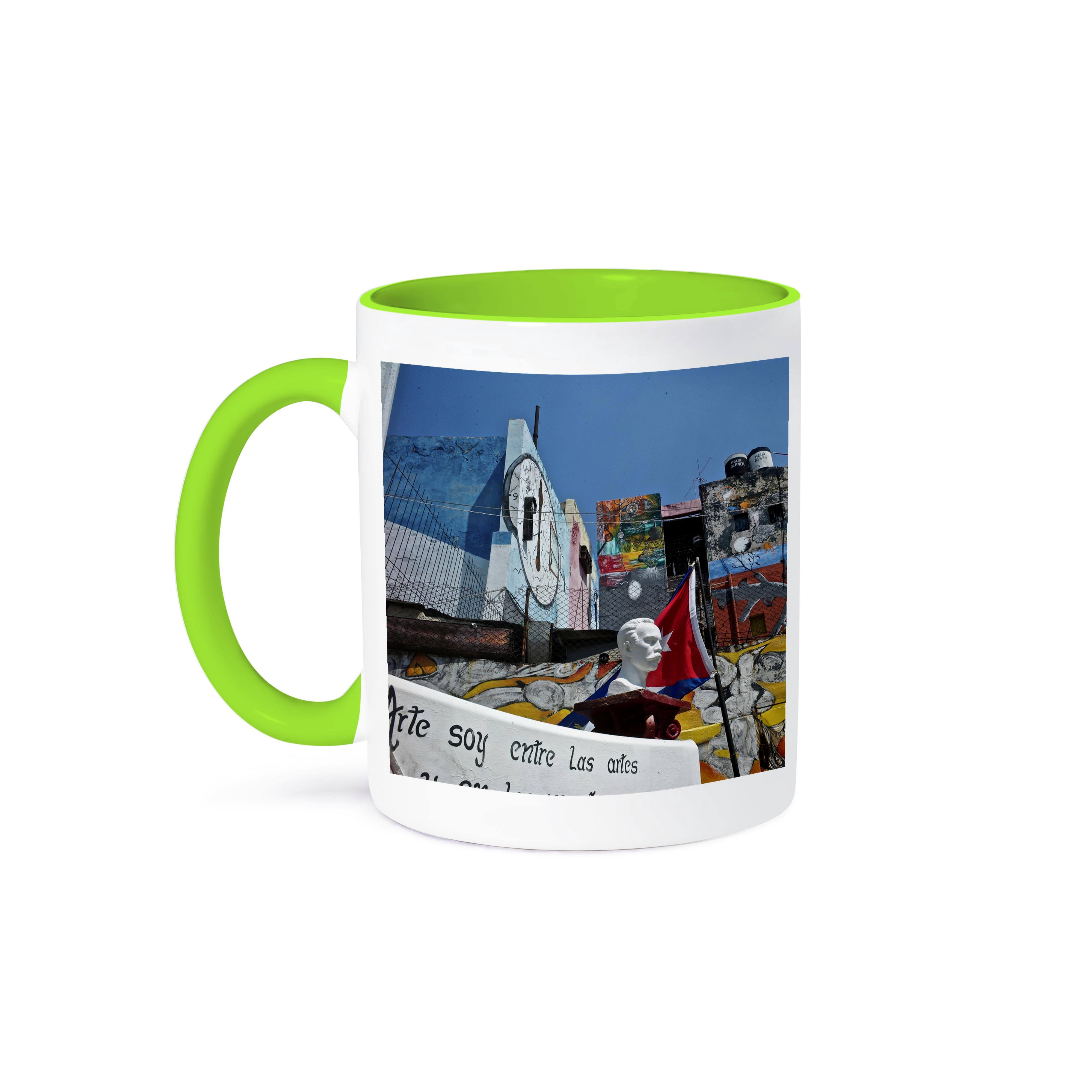 Afro-Cuban Sanctuary Callejón De Hammel, 15oz Two-Tone Green Mug ...