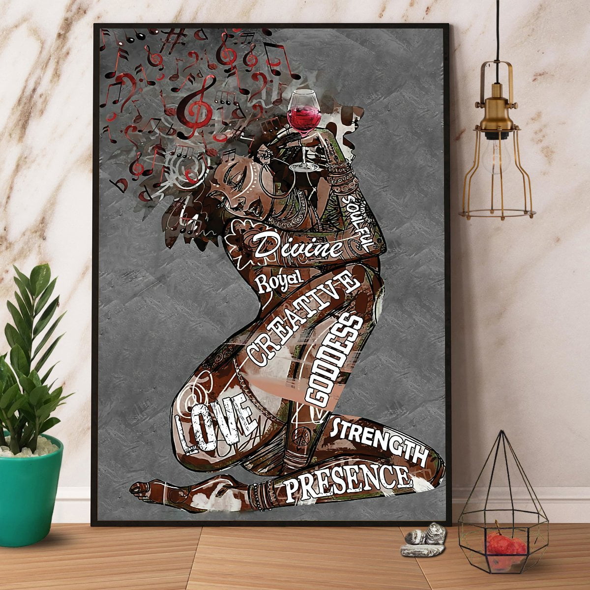 Afro Girl Afro Music Wine Soulful Royal Divine Paper Poster No Frame ...