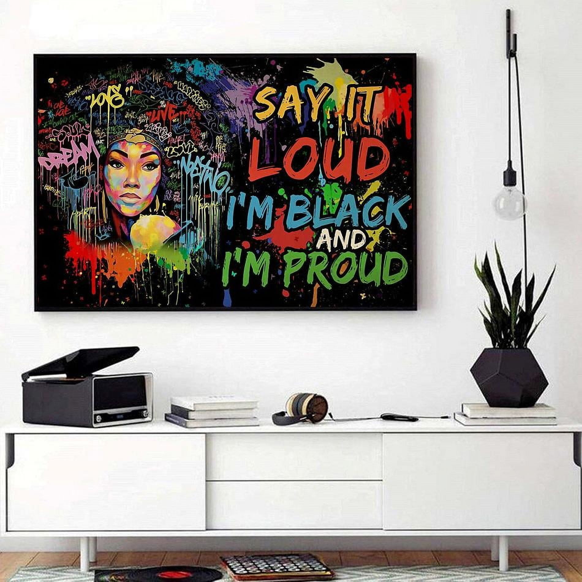 Afro Girl Say It Loud I'm Black And I'm Proud poster 11 x 17 Inch ...