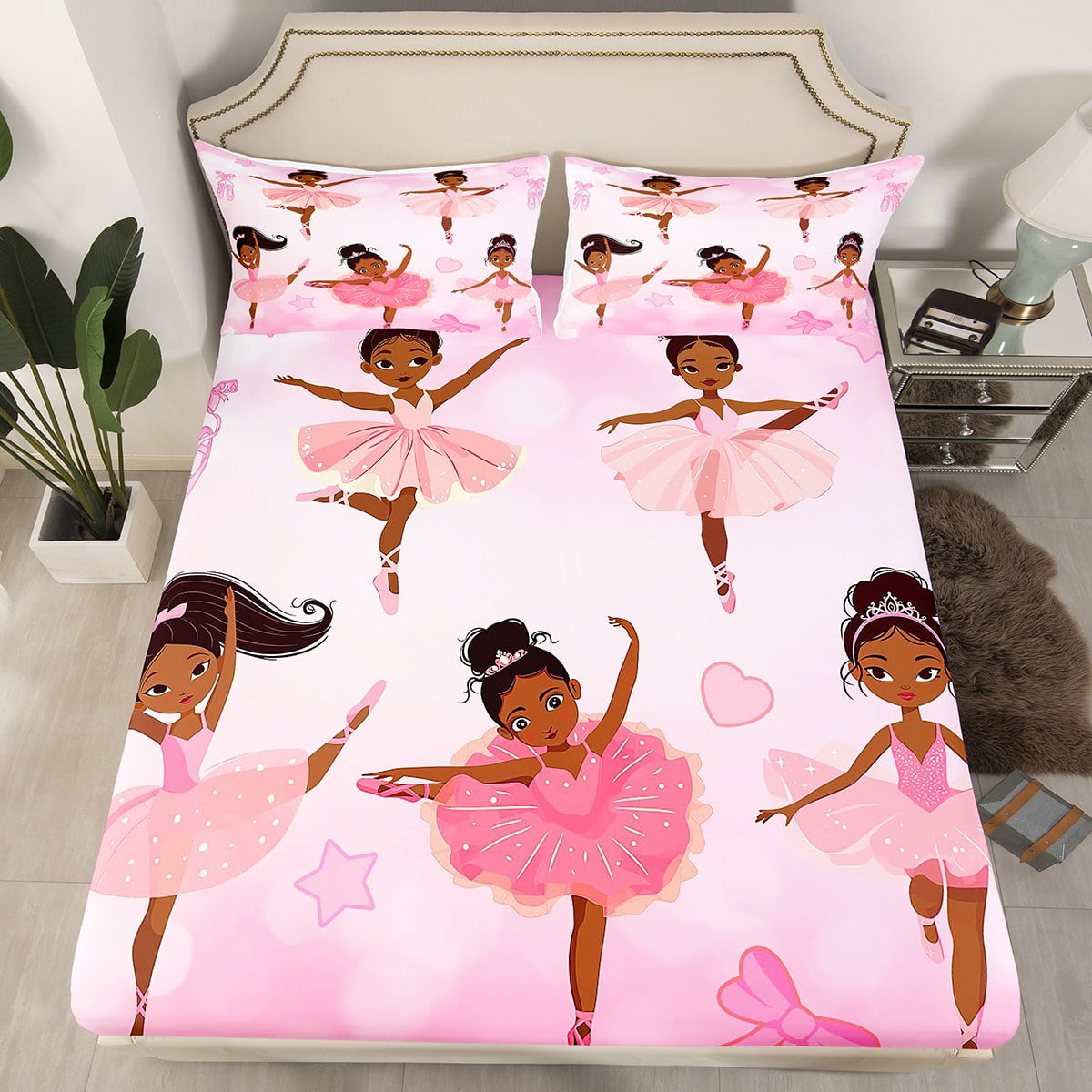 Afro Hair Girl Bed Sheets for Little Girls,Toddlers Cute Afro Melanin ...