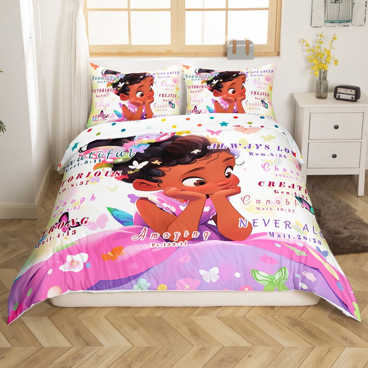 Afro Hair Girl Queen Bedding Sets for Little Girls,Toddlers ...