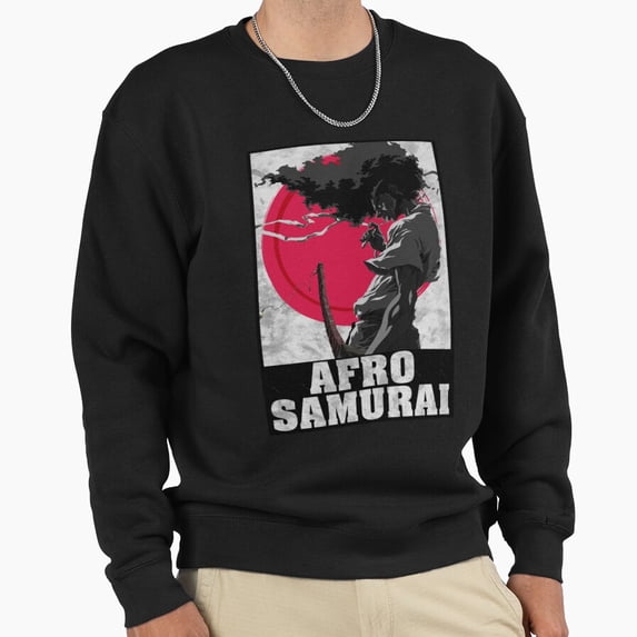 Afro Hair Samurai Warrior Japanese Culture Retro Aesthetic Graphic ...
