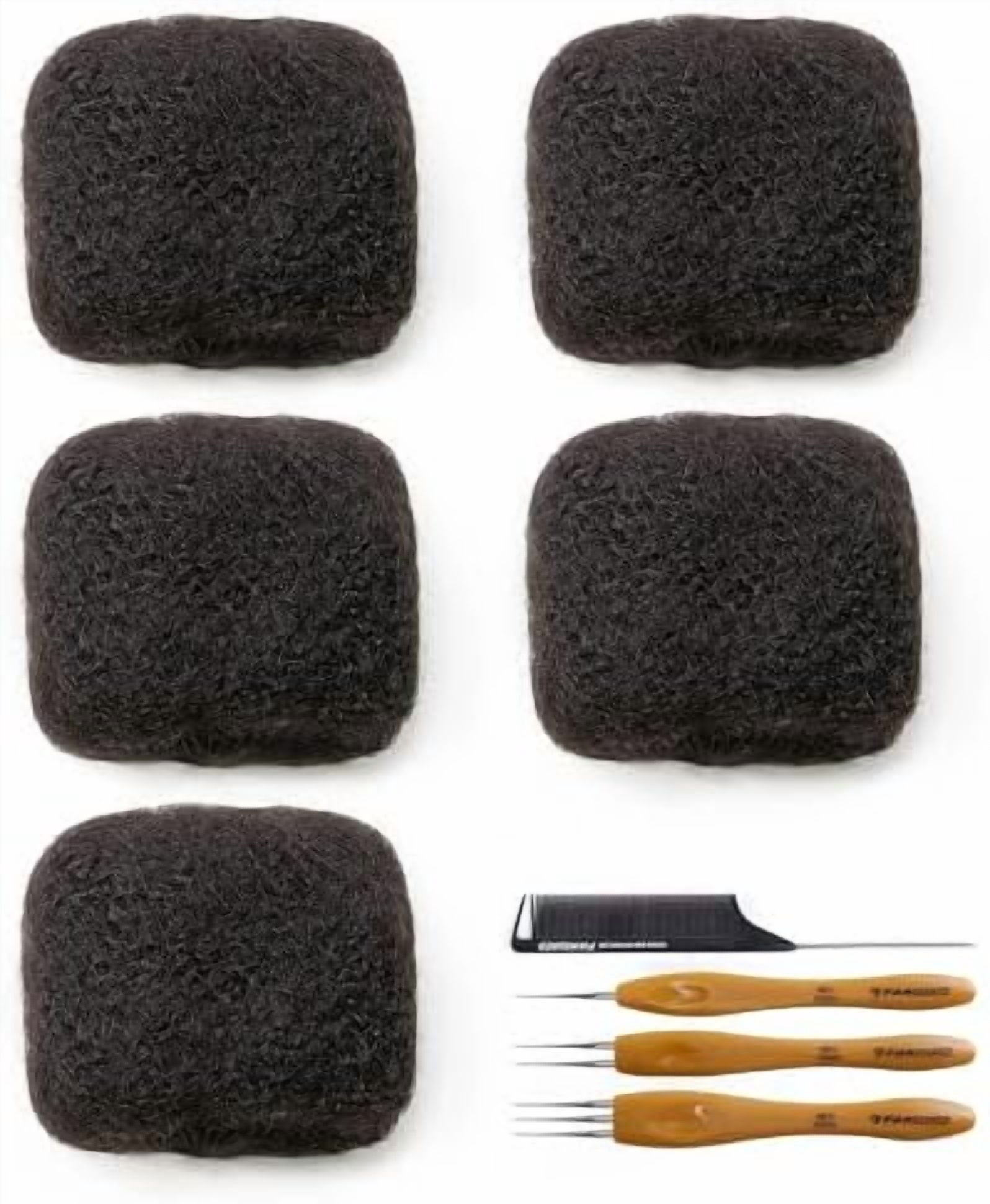 Afro Human Hair 10 Inch 5 Packs 150g Afro Curly Hair for Making ...