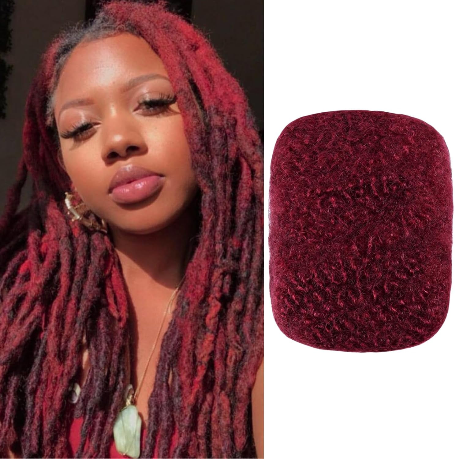 Afro Kinky Bulk 100% Human Hair 8inch 30g/Pack Afro Kinky Curly Bulk Bundles Hair for Making ...