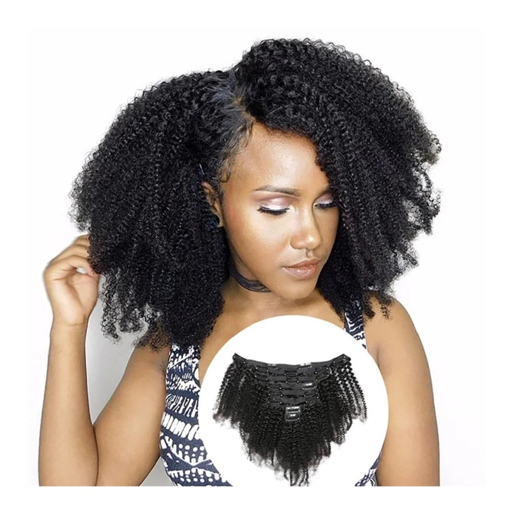 Afro Kinky Curly Clip Ins Hair Extensions Human Hair 120/160 Gram ...
