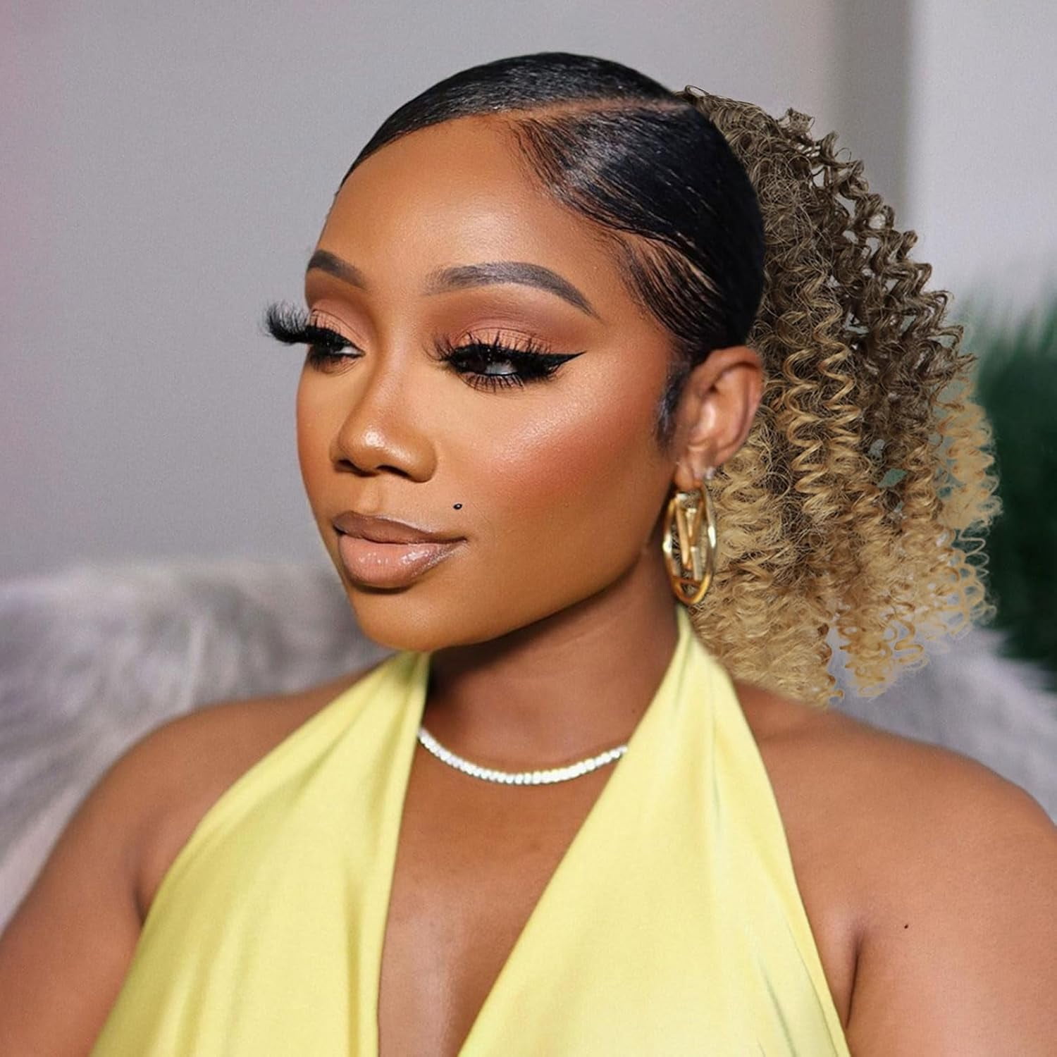 Afro Kinky Curly Drawstring Ponytail Extension for African Black Women ...