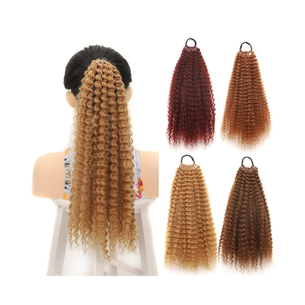 Afro Kinky Curly Ponytail Extension with Hair Tie 20" Synthetic ...