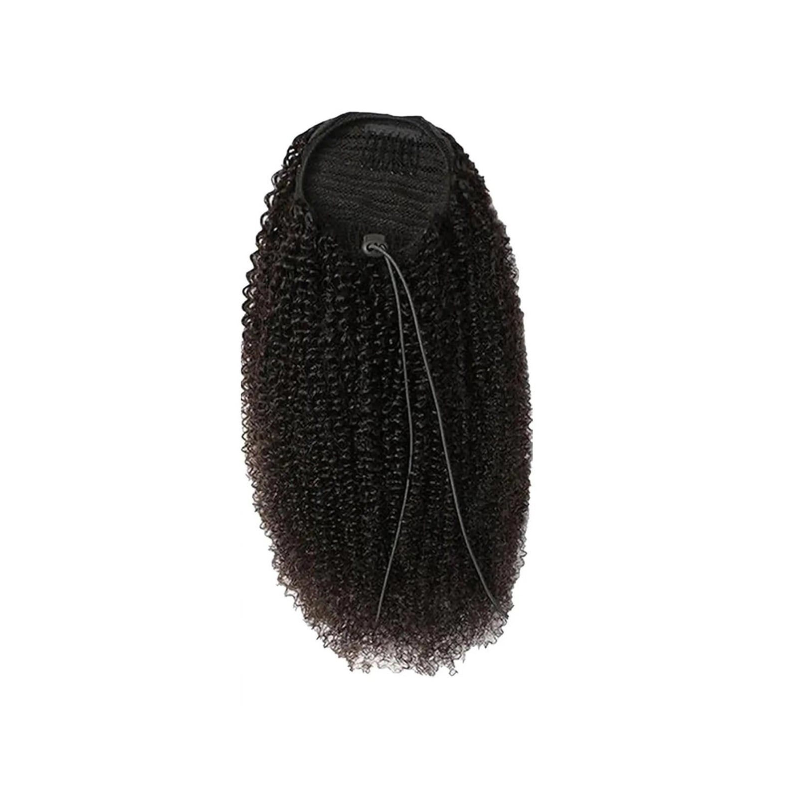 Afro Kinky Curly Remy Extensions 4B/4C Human Hair Ponytail Wrap for ...