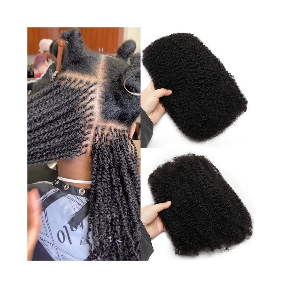 Afro Kinkys Bulk Human Hair 50g/Pack, Braiding Hair for Dreadlocks, Loc ...
