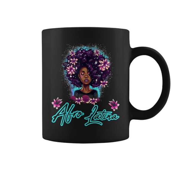 Afro Latina Black Women African Latin Spanish Melanin Girl Coffee Mugs ...