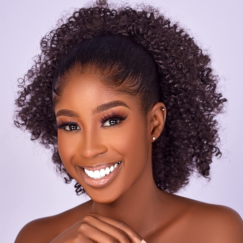 Afro Puff kinky curly Drawstring Ponytail Extension for Black Women ...