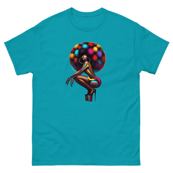 Afro Rainbow Queen Unisex Classic Tee – Bold Colorful Art Design ...