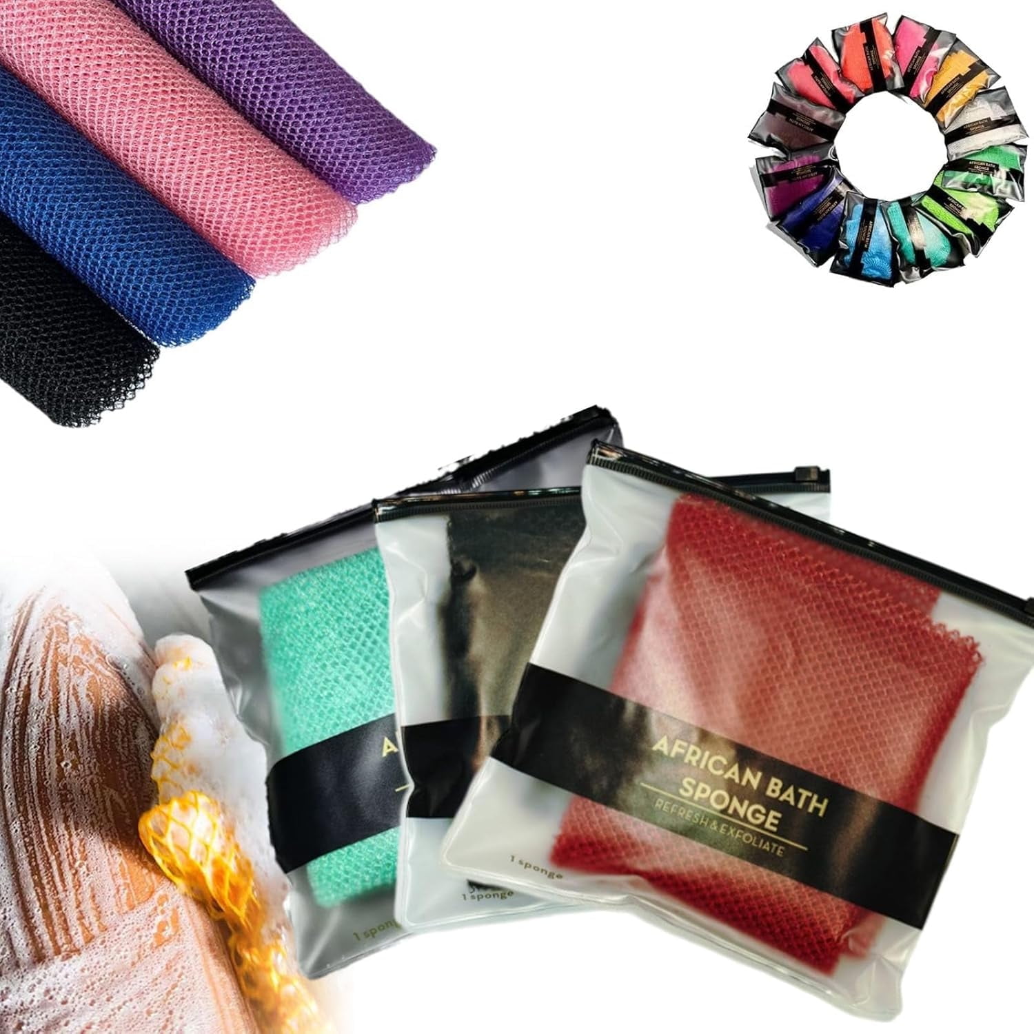 Afro Scrub African Net Sponge, African Bath Sponge, African Exfoliating ...