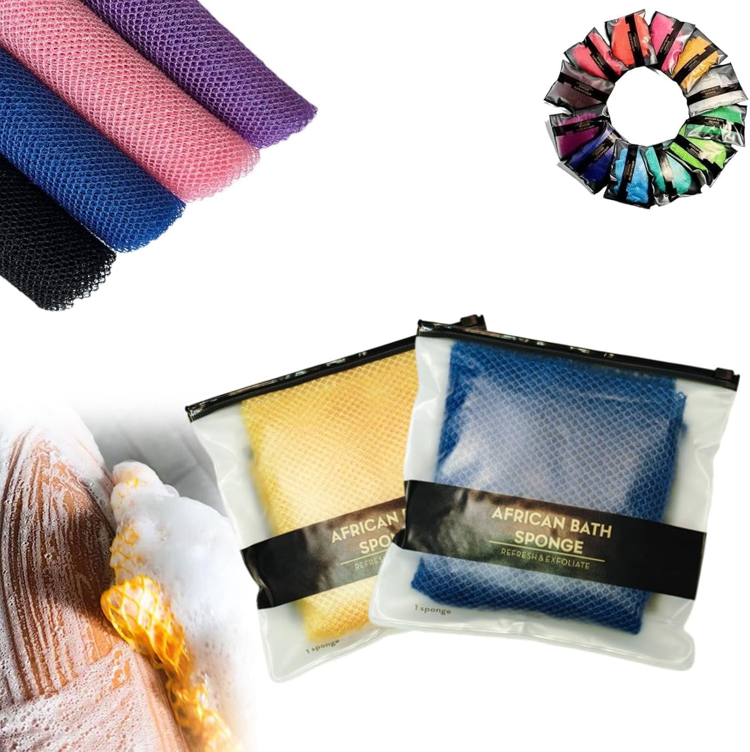 Afro Scrub African Net Sponge, African Bath Sponge, African Exfoliating ...
