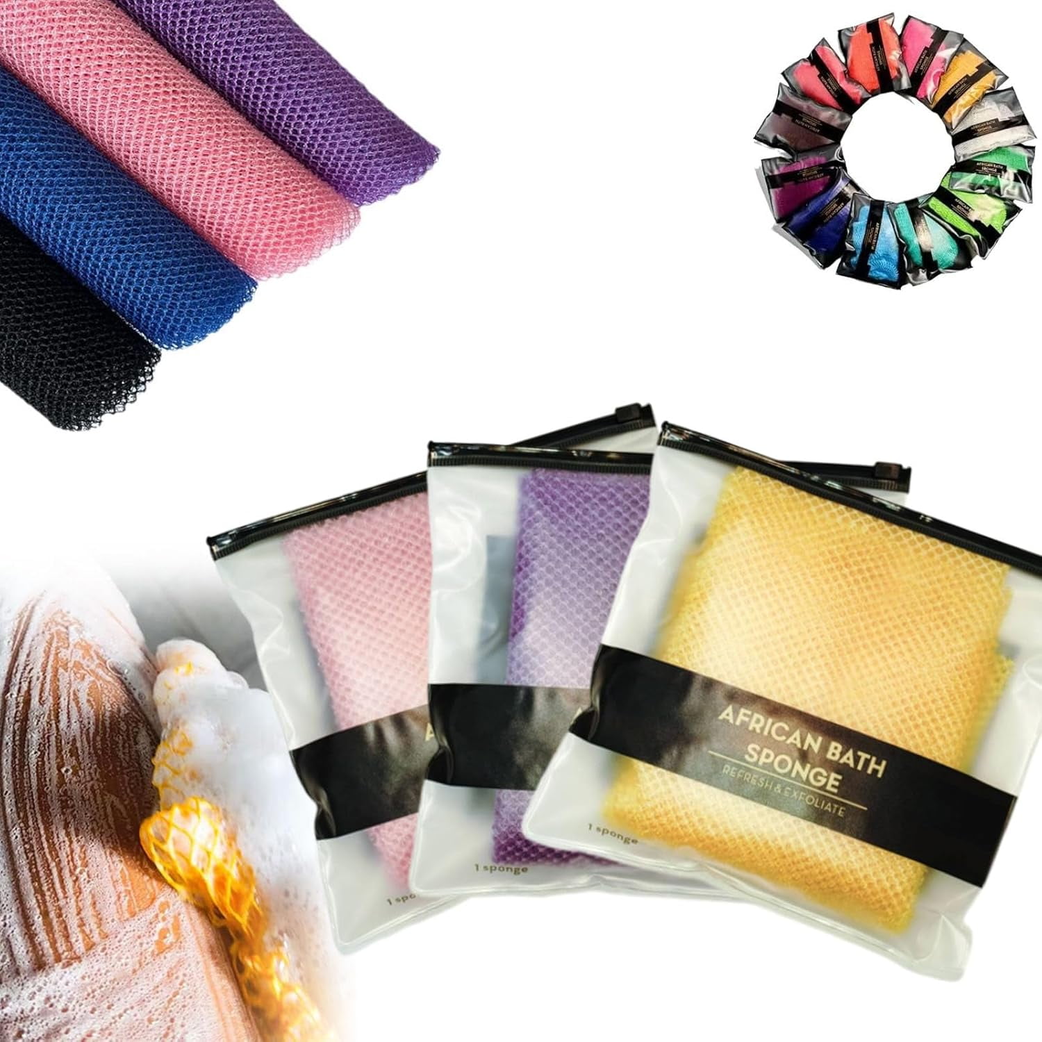 Afro Scrub African Net Sponge, African Bath Sponge, African Exfoliating ...