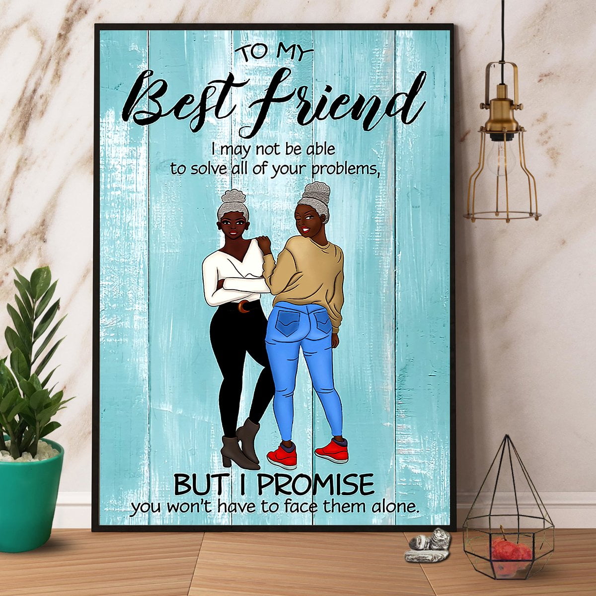Afro To My Best Friend Paper Poster No Frame Matte Wall Art Decor 11 x ...