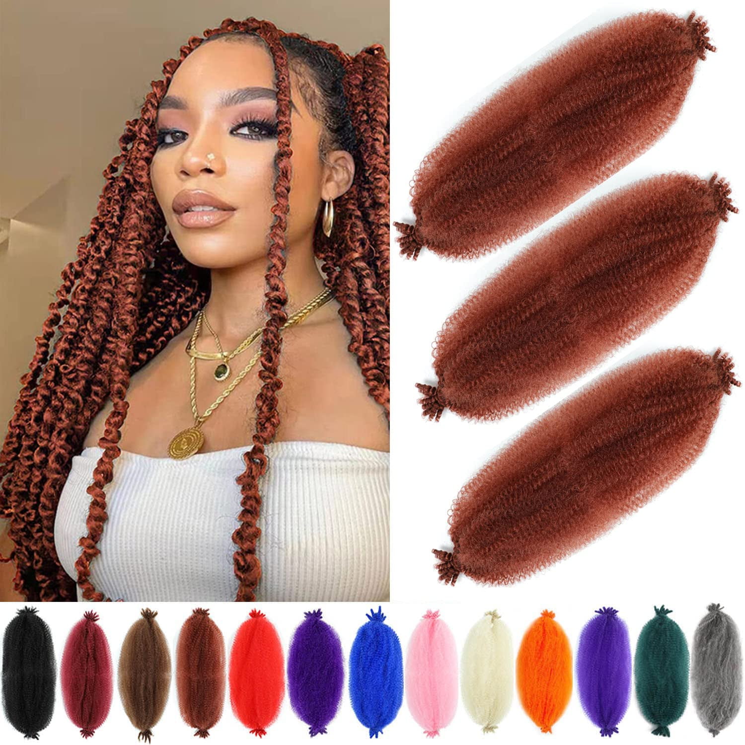 Afro Twist Hair 12inch Afro Twist Crochet Braiding Hair (12 Inch (Pack ...