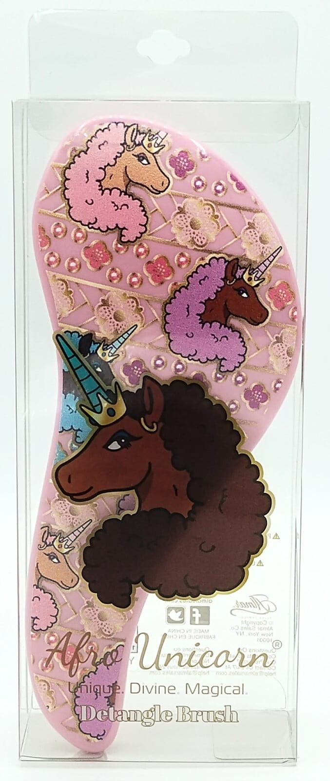 Afro Unicorn Unique Divine Magical Detangle Hairbrush Blue - Walmart.com