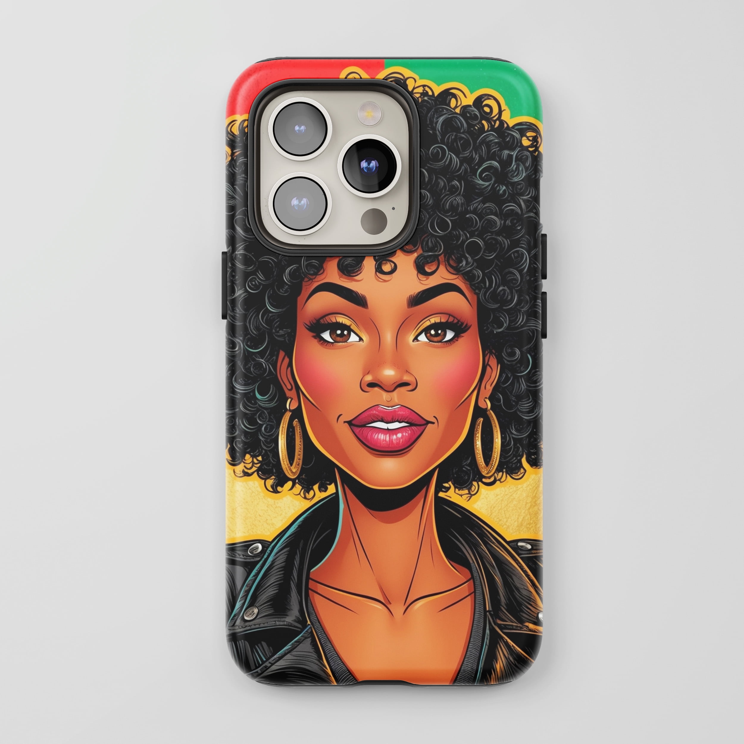 Afro Woman For All iPhone Series Tough Phone Case Pop Art Style Multi ...