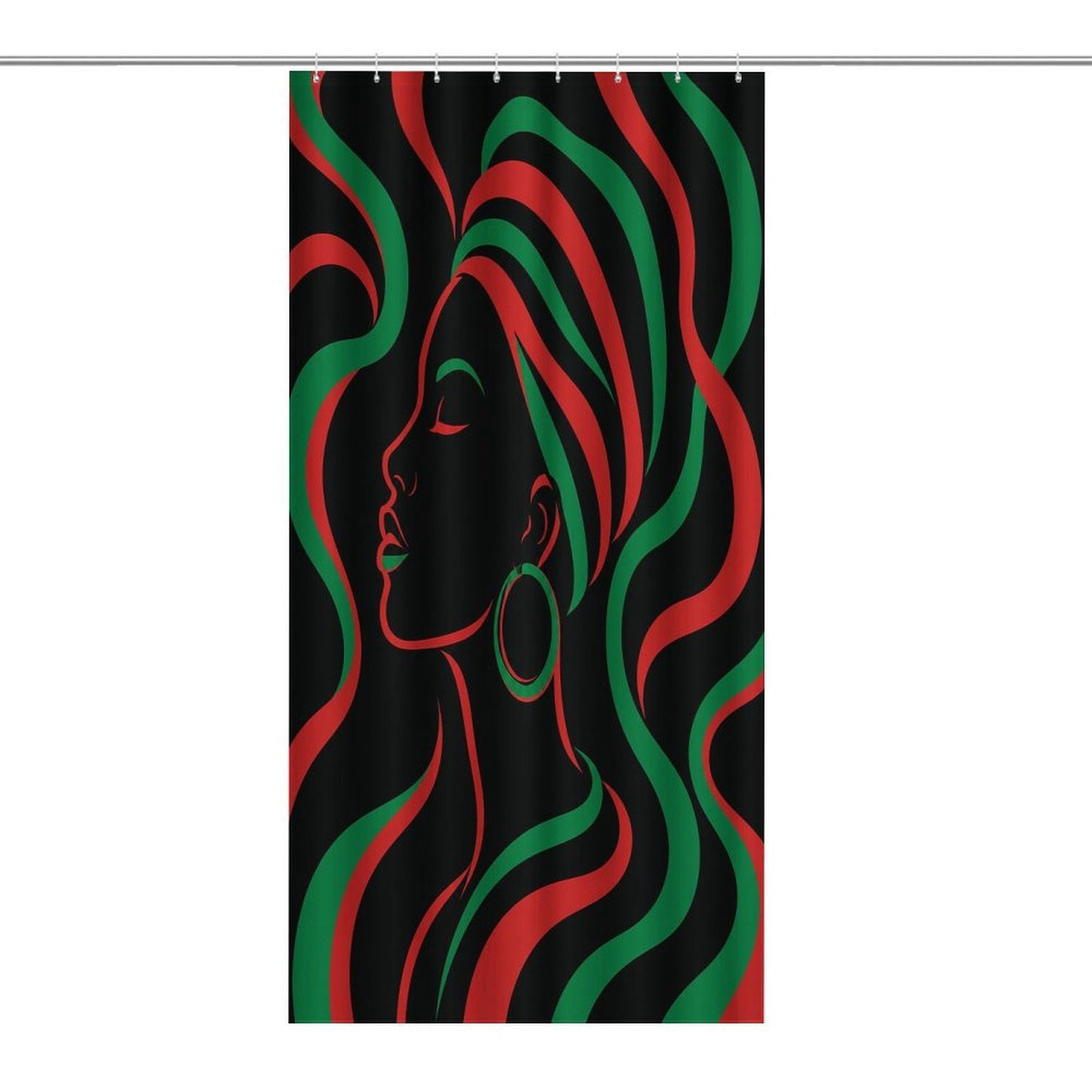 Afro Woman Silhouette Art Print Shower Curtain,Cloth Fabric Waterproof ...