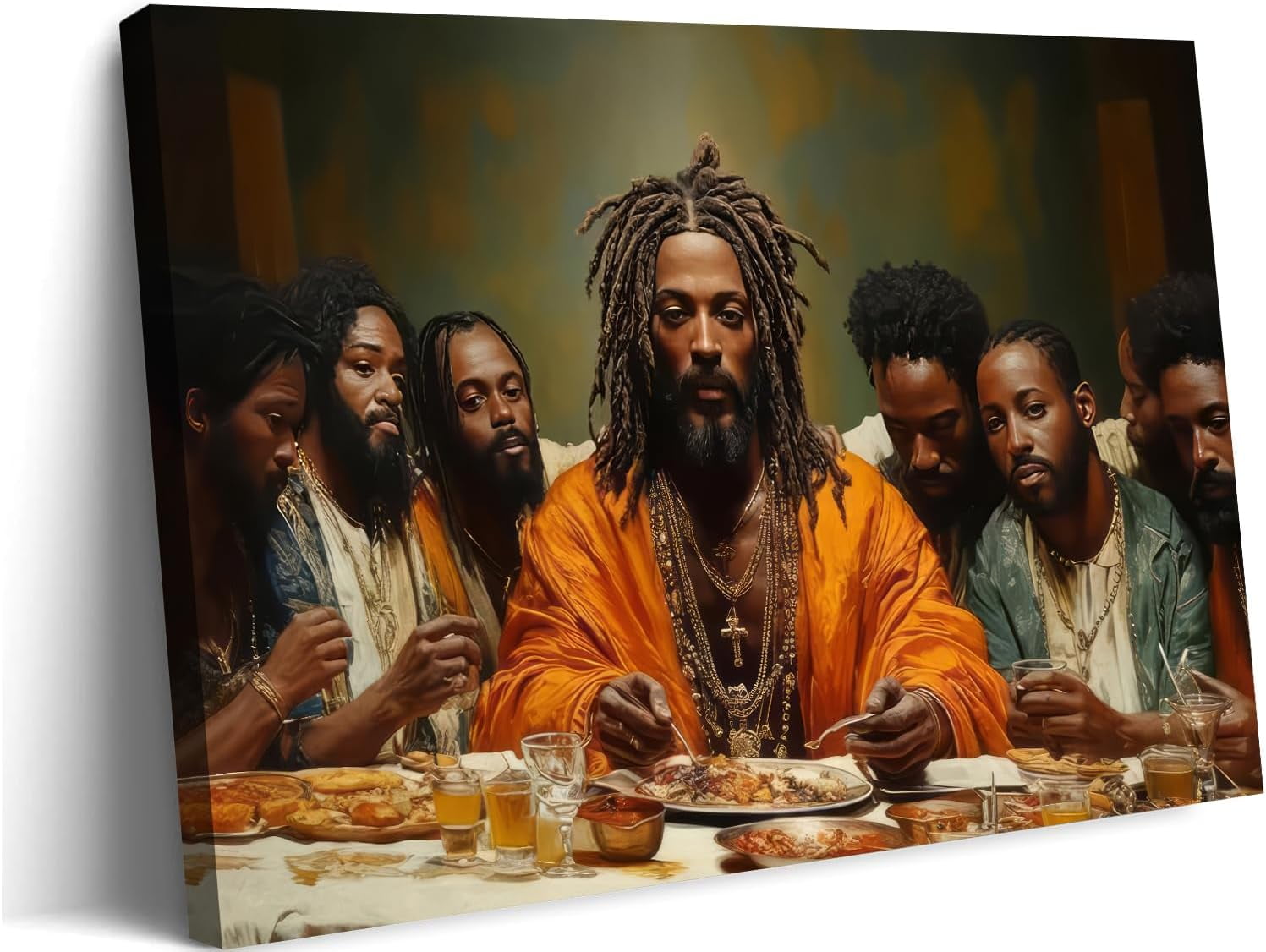 Afrocentric Renaissance Wall Art 12x16 Inches - Vibrant Canvas Print of ...