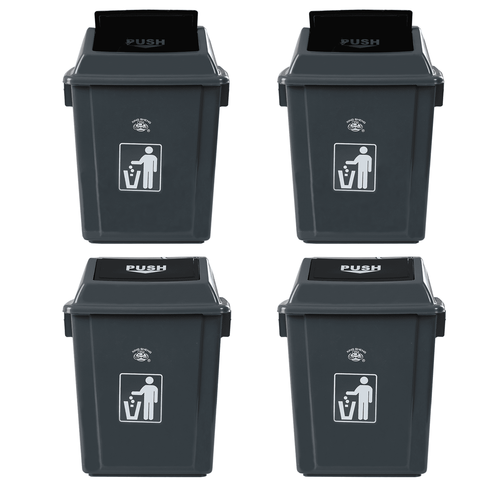 Afromy 6 Gallon Plastic Swing Top TrashBin/Garbage Can, Lidded ...