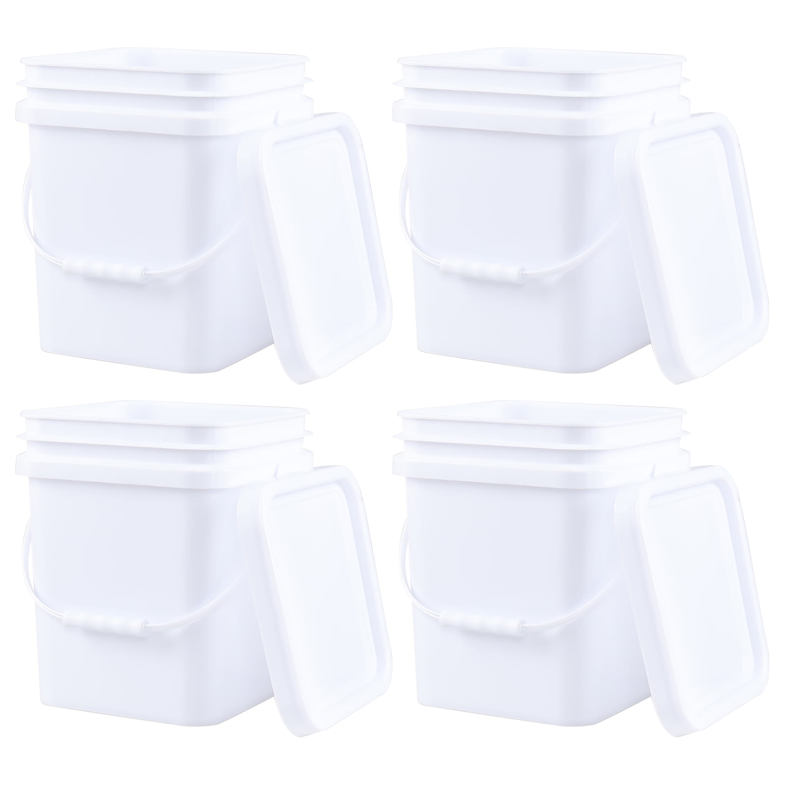 Afromy Plastic Bucket with Airtight Lid/Comfortable Handle, Heavy Duty ...