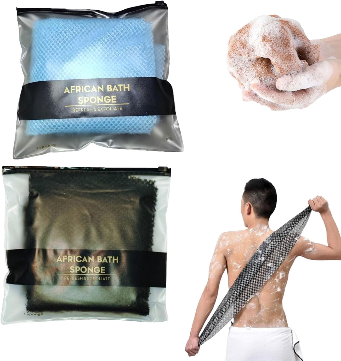 Afroscrub African Exfoliating Net Sponge, Afro Scrub African Net Sponge ...
