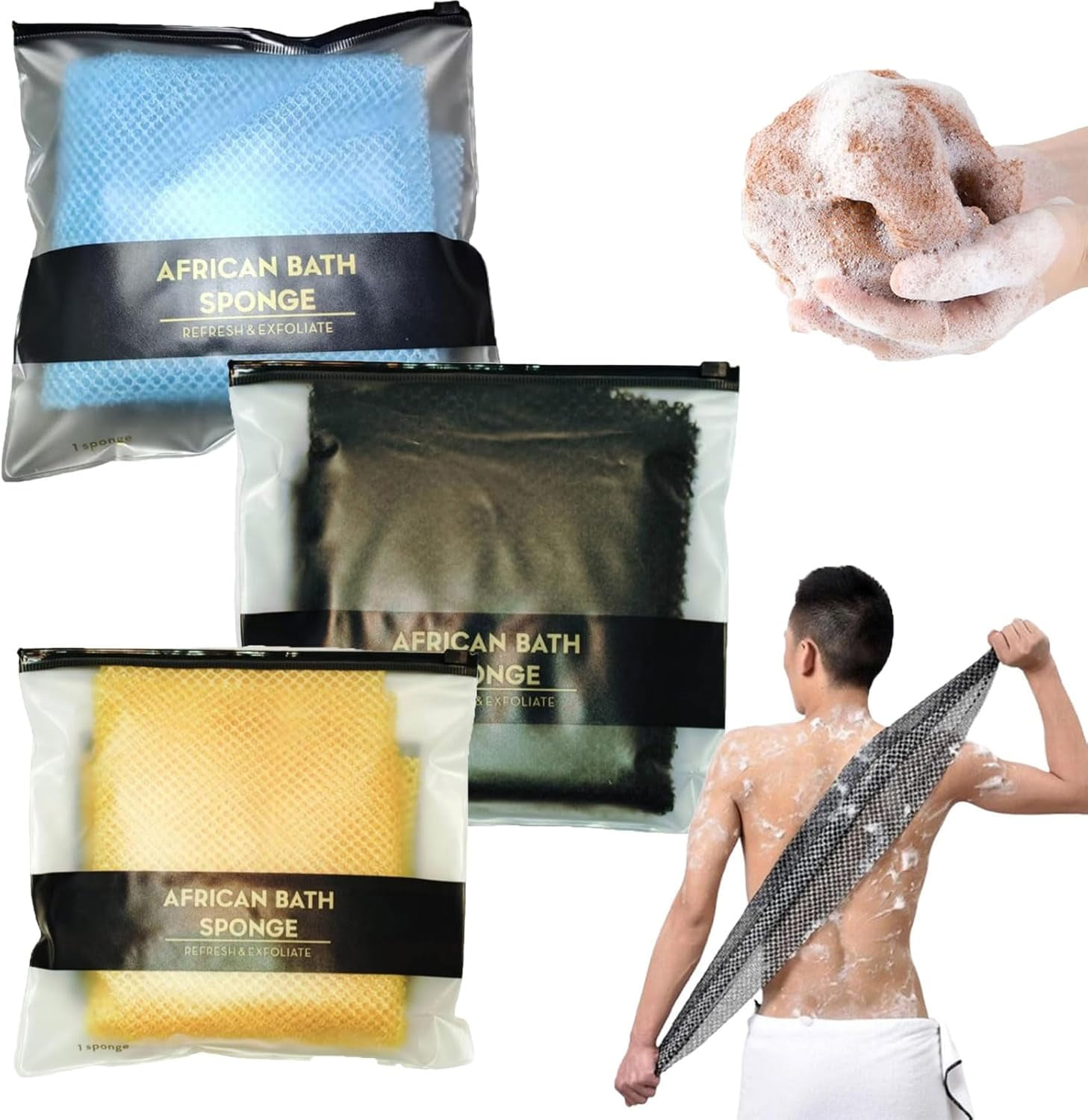 Afroscrub African Exfoliating Net Sponge, Afro Scrub African Net Sponge ...