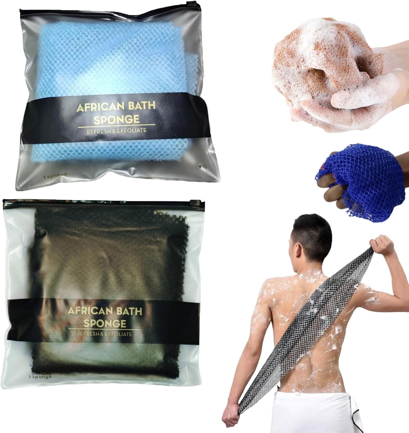 Afroscrub African Exfoliating Net Sponge, Afro Scrub African Net Sponge ...