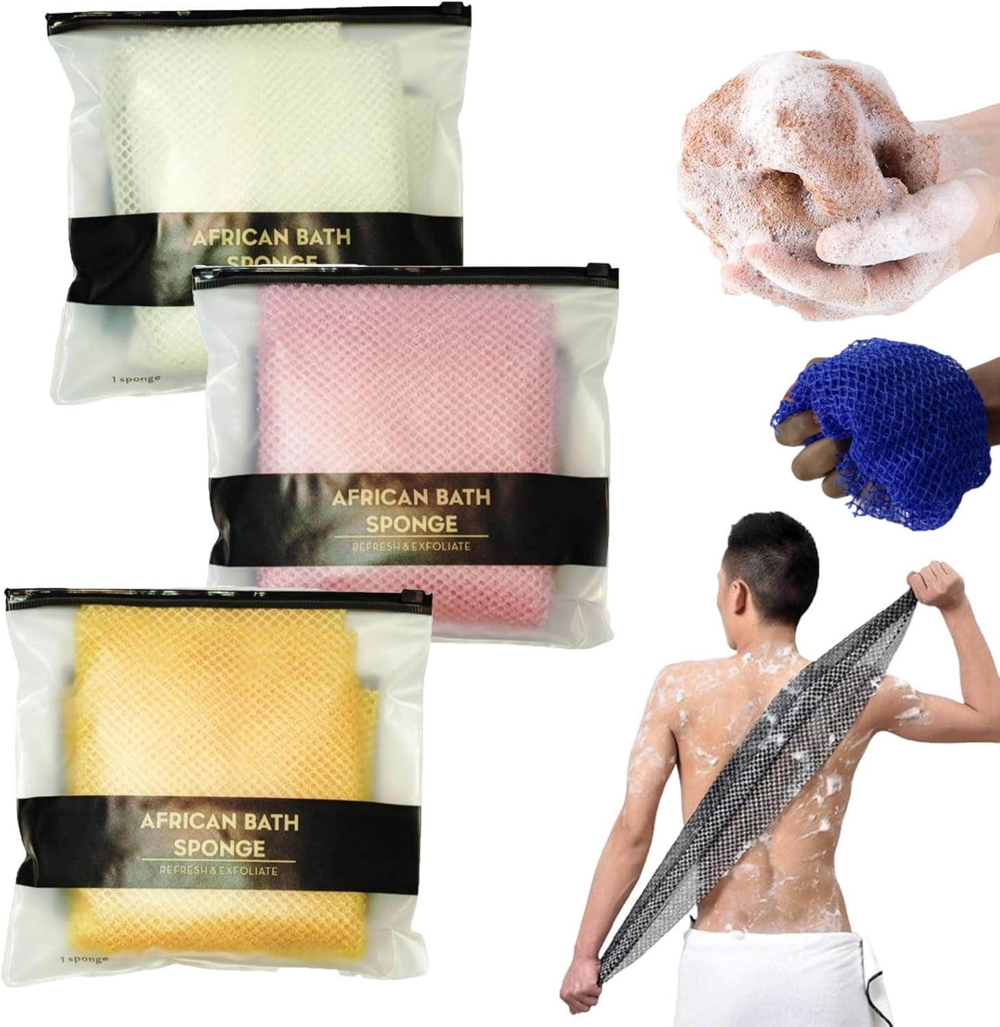 Afroscrub African Exfoliating Net Sponge, Afro Scrub African Net Sponge ...