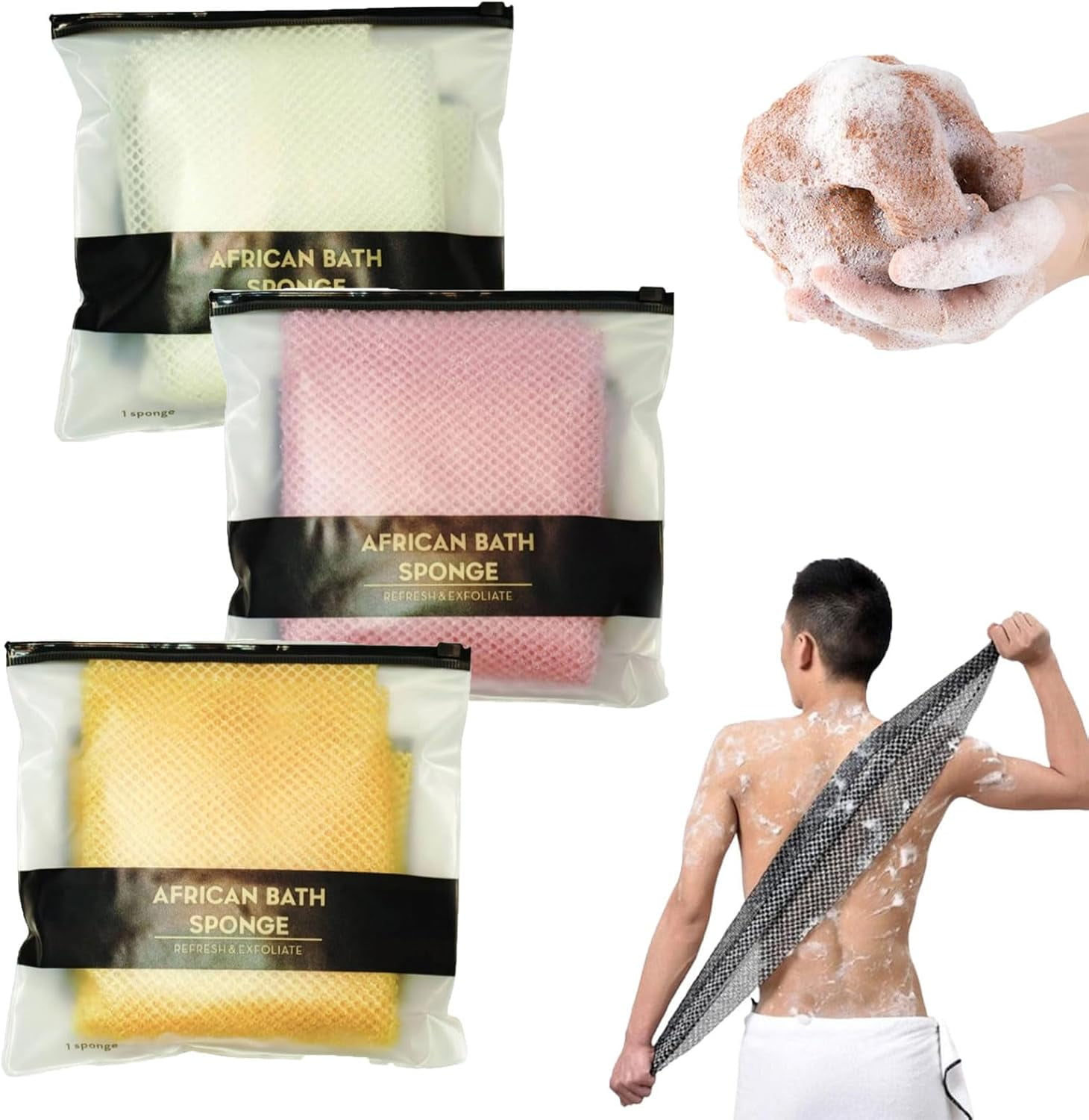 Afroscrub African Exfoliating Net Sponge, Afro Scrub African Net Sponge ...