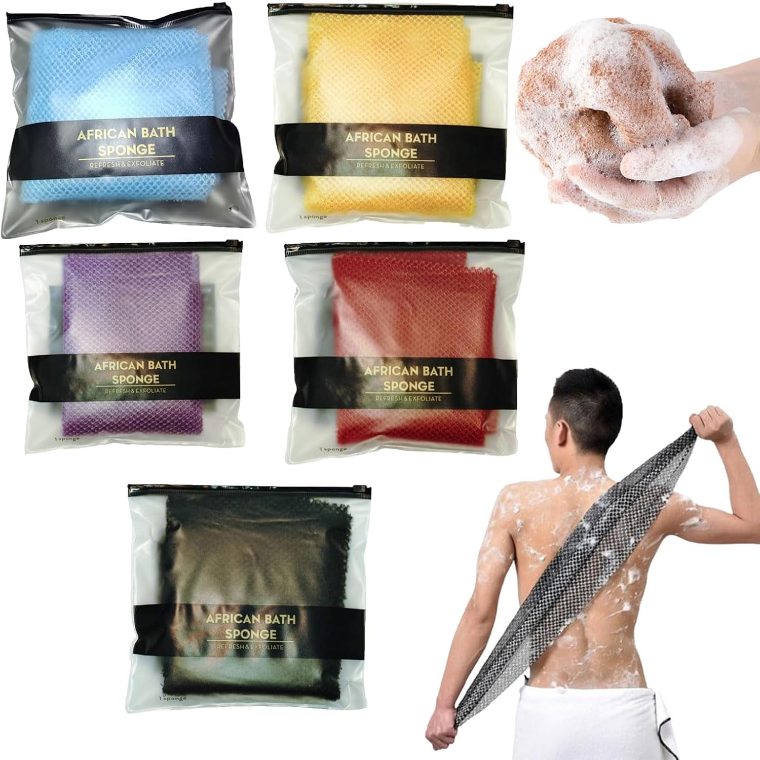 Afroscrub African Exfoliating Net Sponge, Afro Scrub African Net Sponge ...