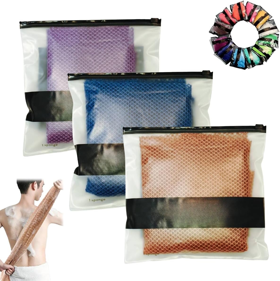 Afroscrub African Exfoliating Net Sponge - Afro Scrub Body Scrubber for ...