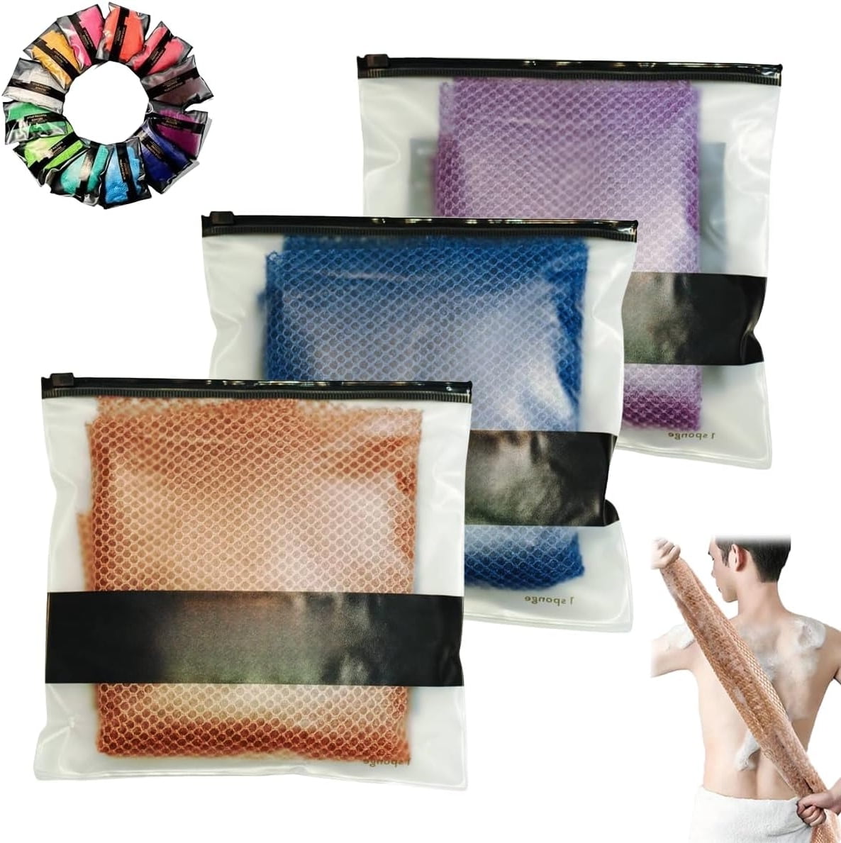 Afroscrub African Exfoliating Net Sponge - Afro Scrub Body Scrubber for ...