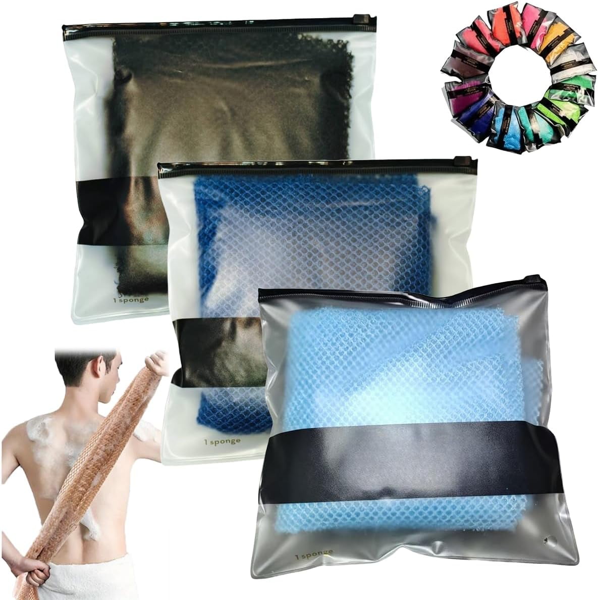 Afroscrub African Exfoliating Net Sponge - Afro Scrub Body Scrubber for ...